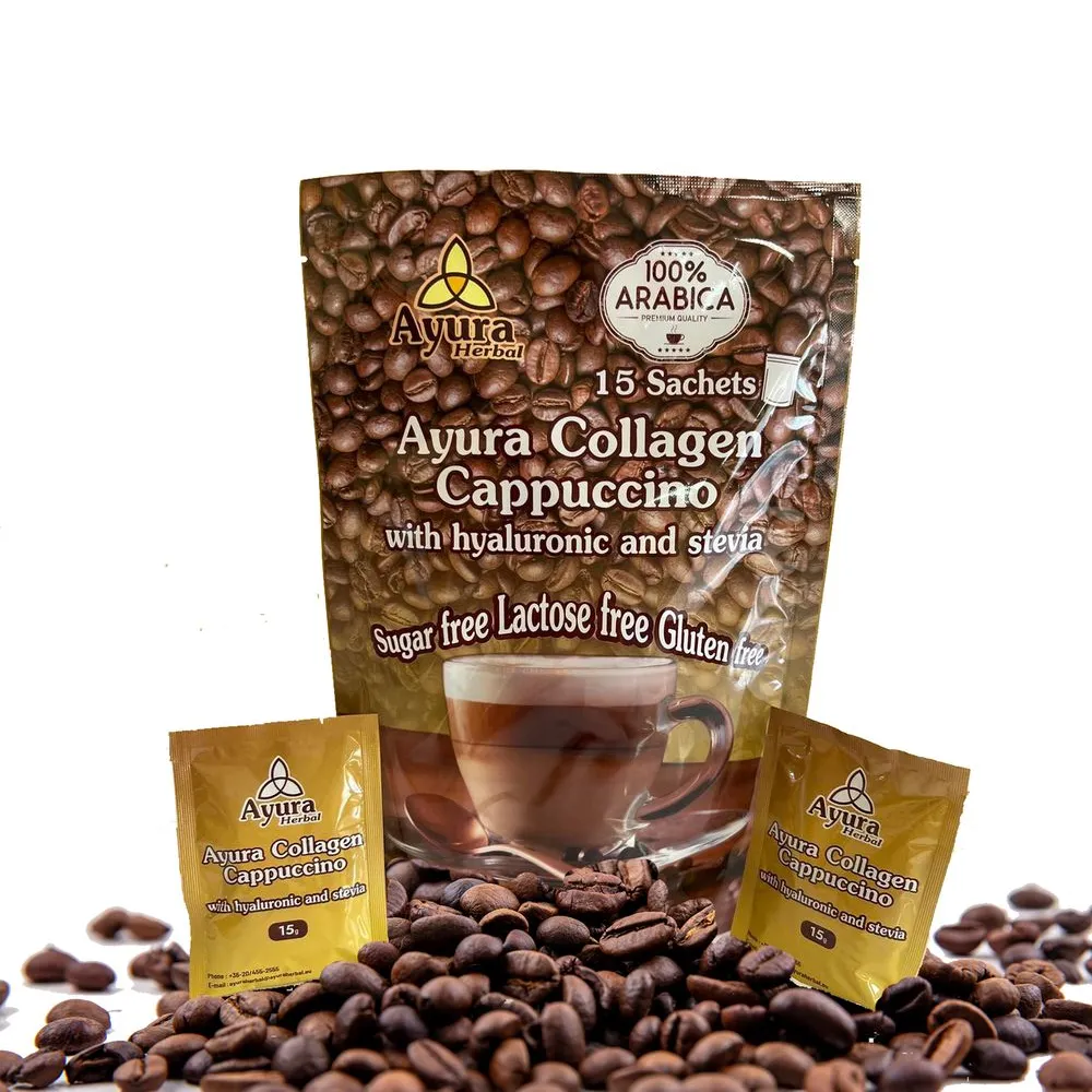Cafea cu acid hialuronic si Colagen Ayura Coffee 15 plicuri - Biosis